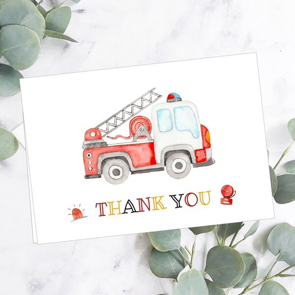 Fire Truck Thank You - Etsy