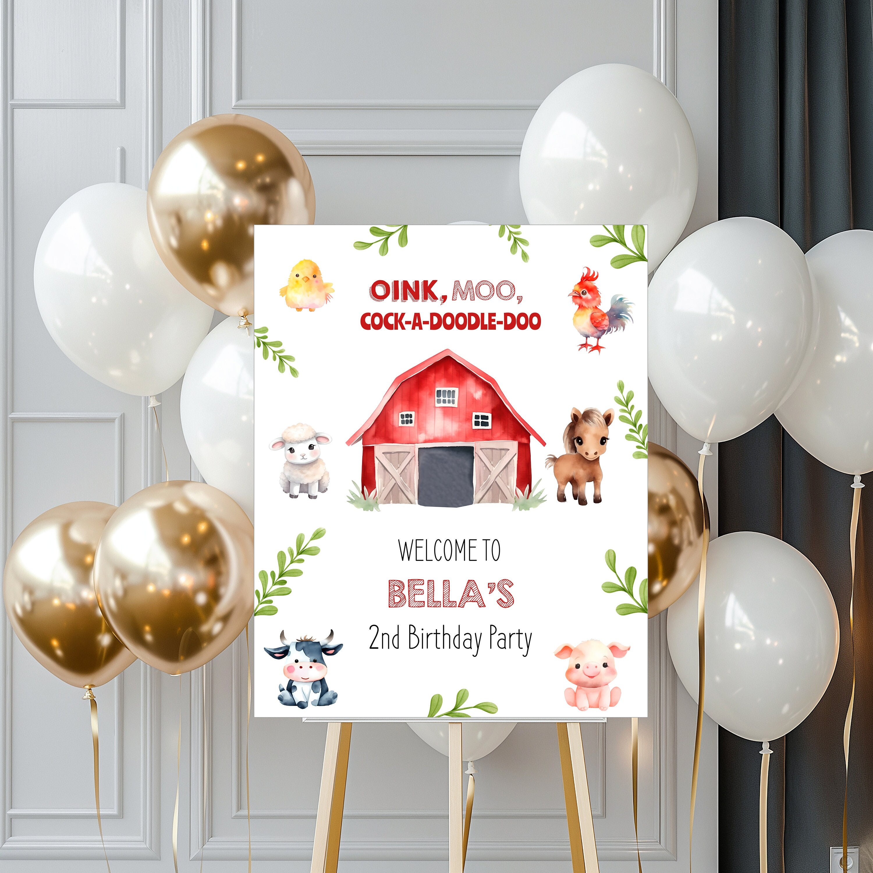 Farm Welcome Sign Birthday Welcome Party Sign Zoo Birthday Editable ...