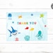 Under the Sea Thank You Card, Ocean Birthday Thank You Editable ...