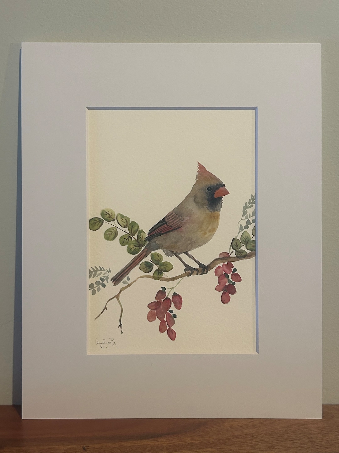 Female Cardinal Watercolor Print - Etsy