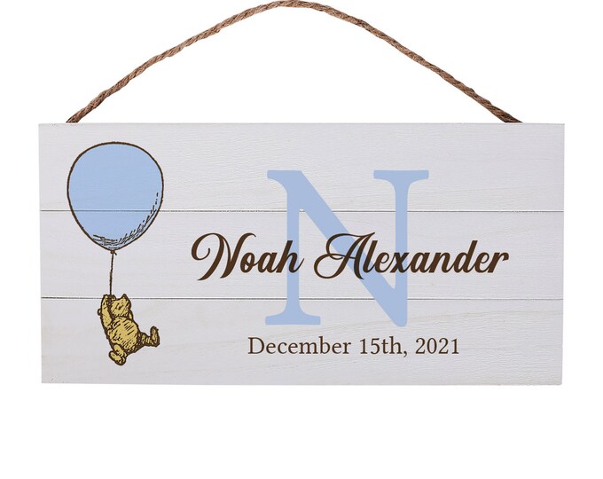 Personalized Classic Winnie the Pooh Sign for Nursery Decor Custom Name ...