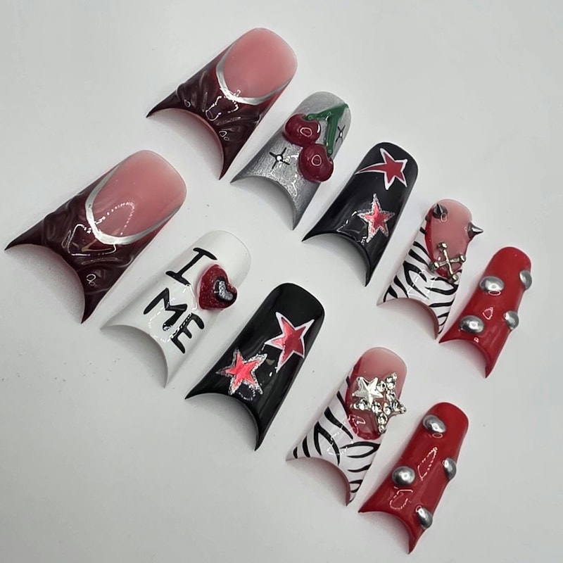 Zebra Print Duck Nails - Etsy
