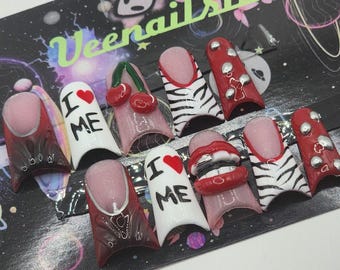 Y2K Cute Pink Duck Press on Nails - Etsy
