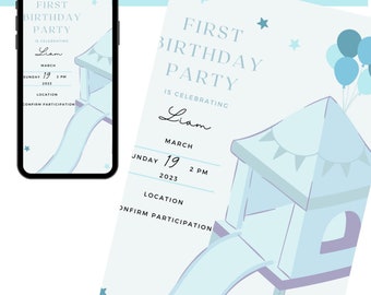 Printable and Mobile Birthday Invitation Template, Editable Birthday ...
