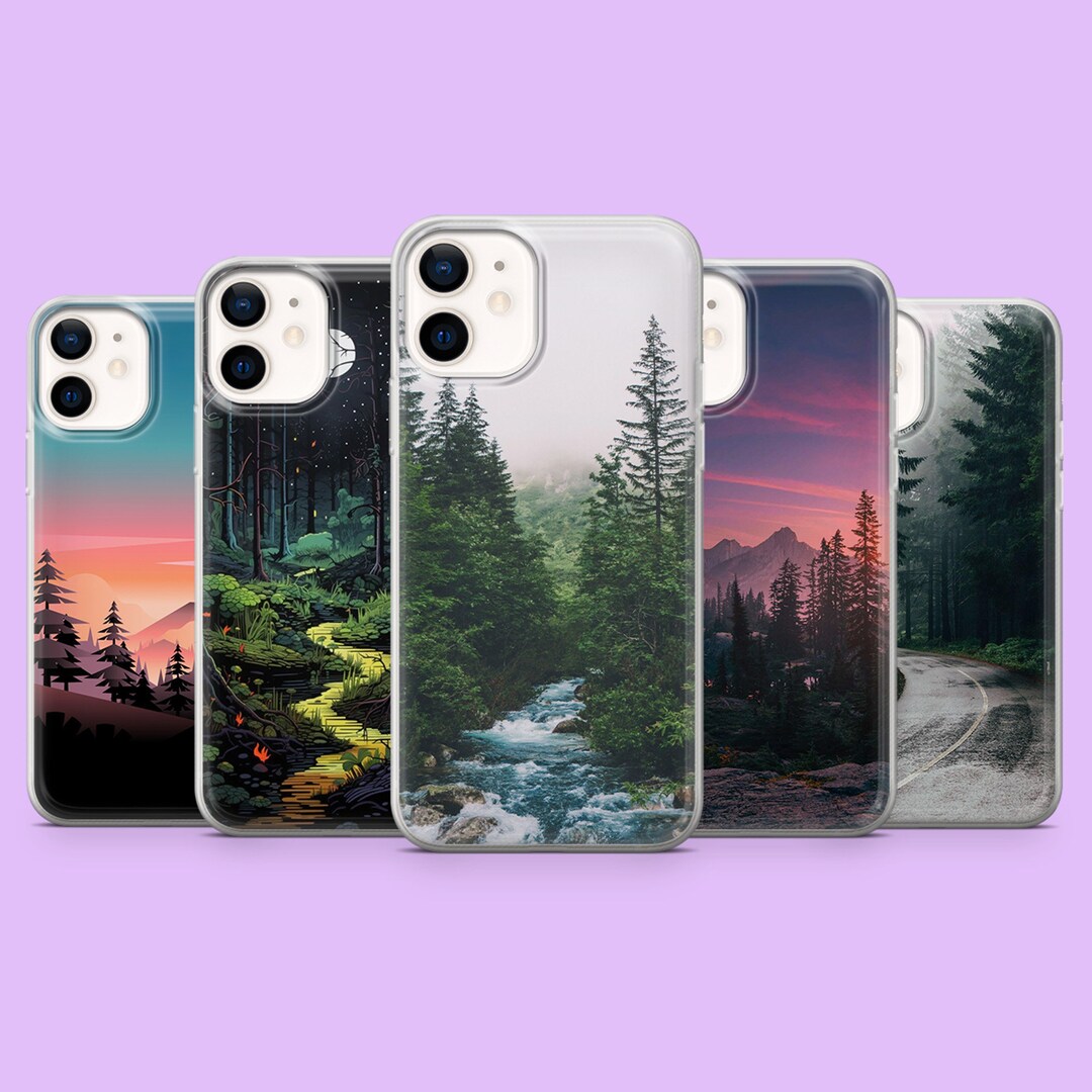 Serene Phone Case Nature Greenery Forest Tree Cover for iPhone 15, 14 ...
