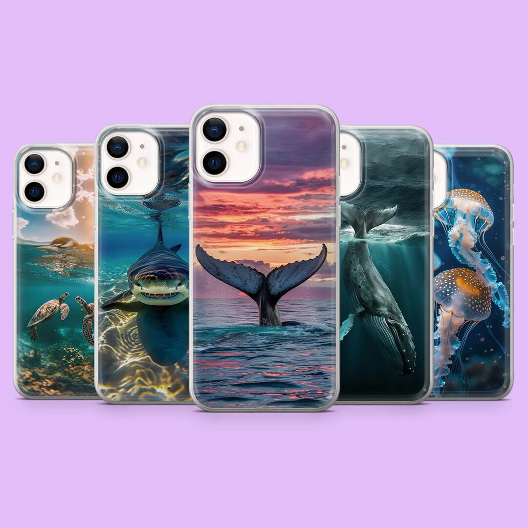 Aquatic Animals Phone Case Blue Whale Ocean Life Cover for iPhone 17 ...