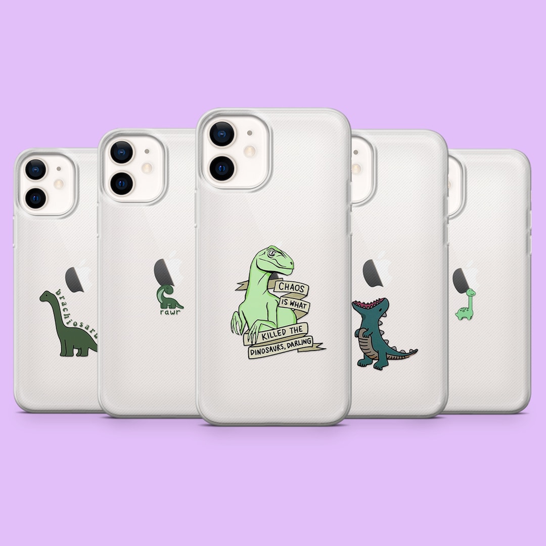 Cute Dino Phone Case Kawaii Transparent Dinosaur Cover for iPhone 17 ...