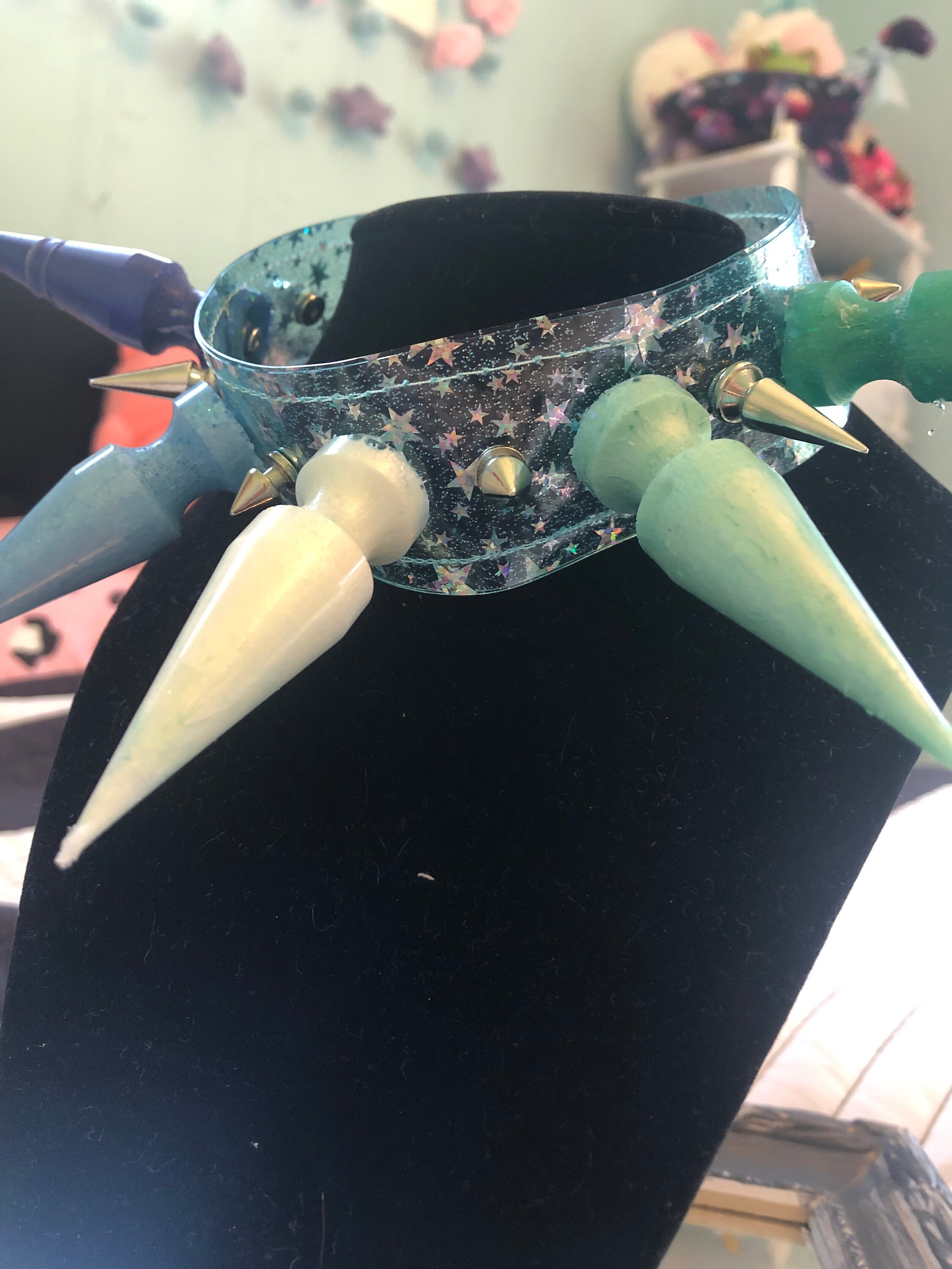 Stormy Seas Choker - OOAK Resin Spike Choker - Etsy