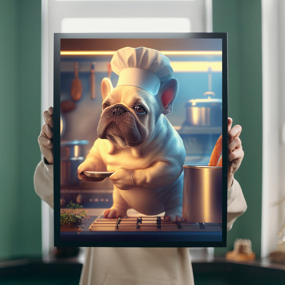 Chef Dog Instant Download, Digital Image, Printable, JPG, PNG Wall Art ...