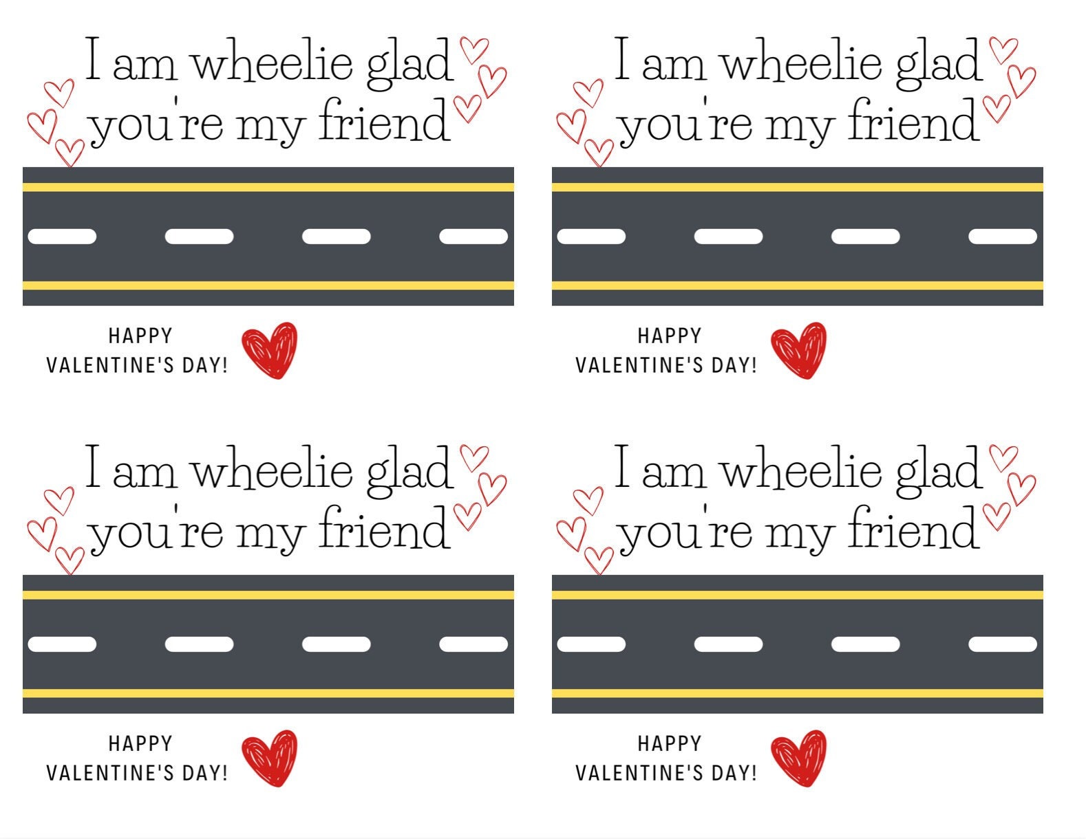 Valentines Day Printable Car Valentine Little Boy Valentine Valentines ...