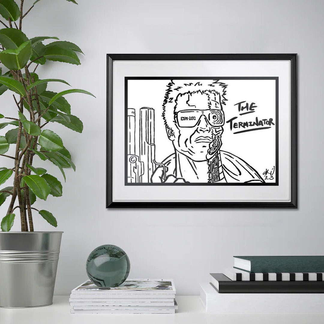 The Terminator Custom Stylistic Line Drawing / Illustration - Etsy