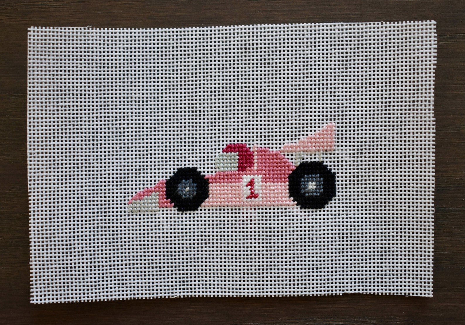 Pink Race Car Needlepoint E-pattern - Etsy