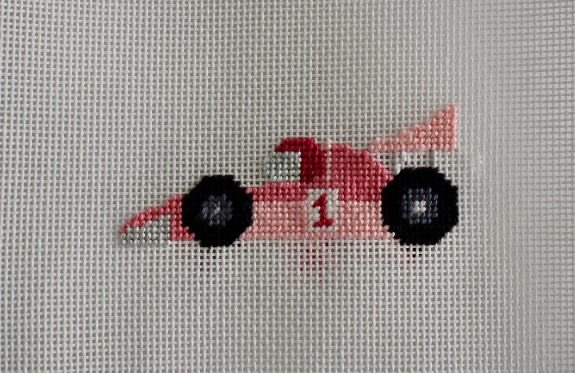 Pink Race Car Needlepoint E-pattern - Etsy