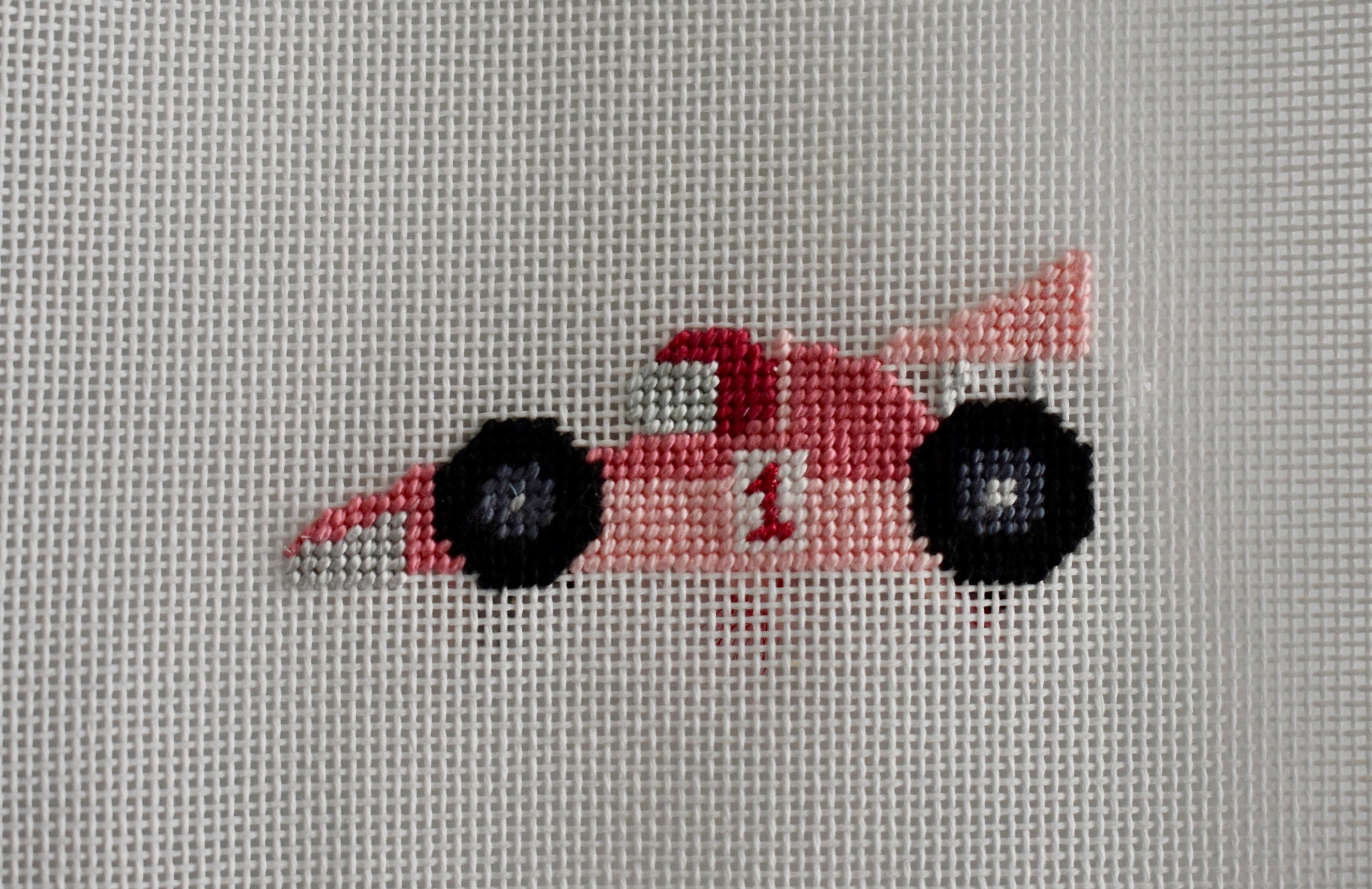 Pink Race Car Needlepoint E-pattern - Etsy