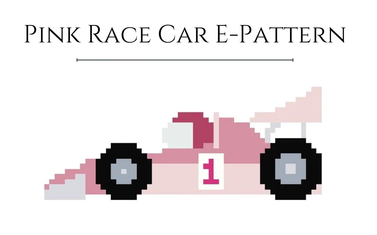 Pink Race Car Needlepoint E-pattern - Etsy