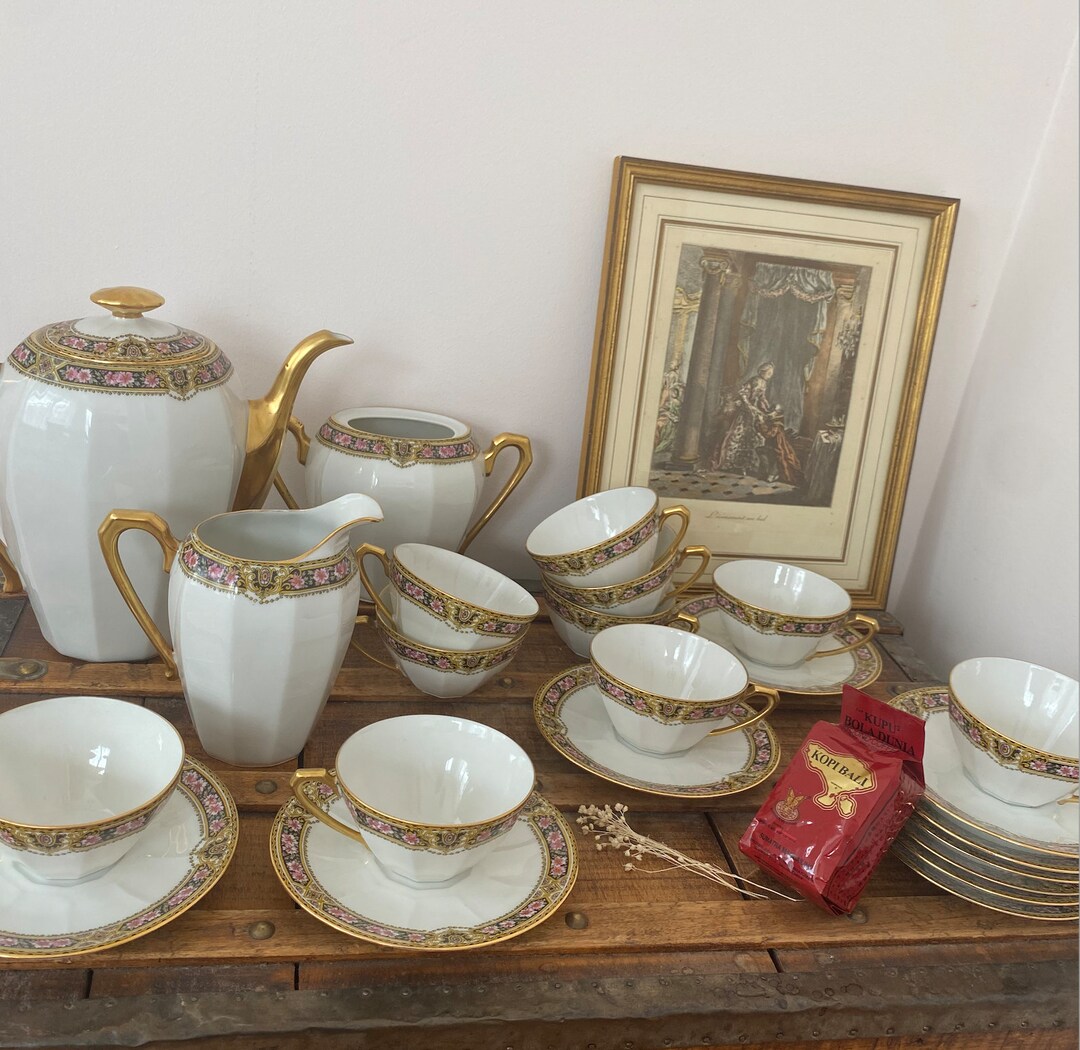 Vintage Limoges A.giraud Porcelain Coffee Service in White Color With ...