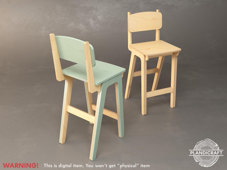 SEDD Bar Stool CNC File: Plywood Counter Stool With Backrest (digital ...