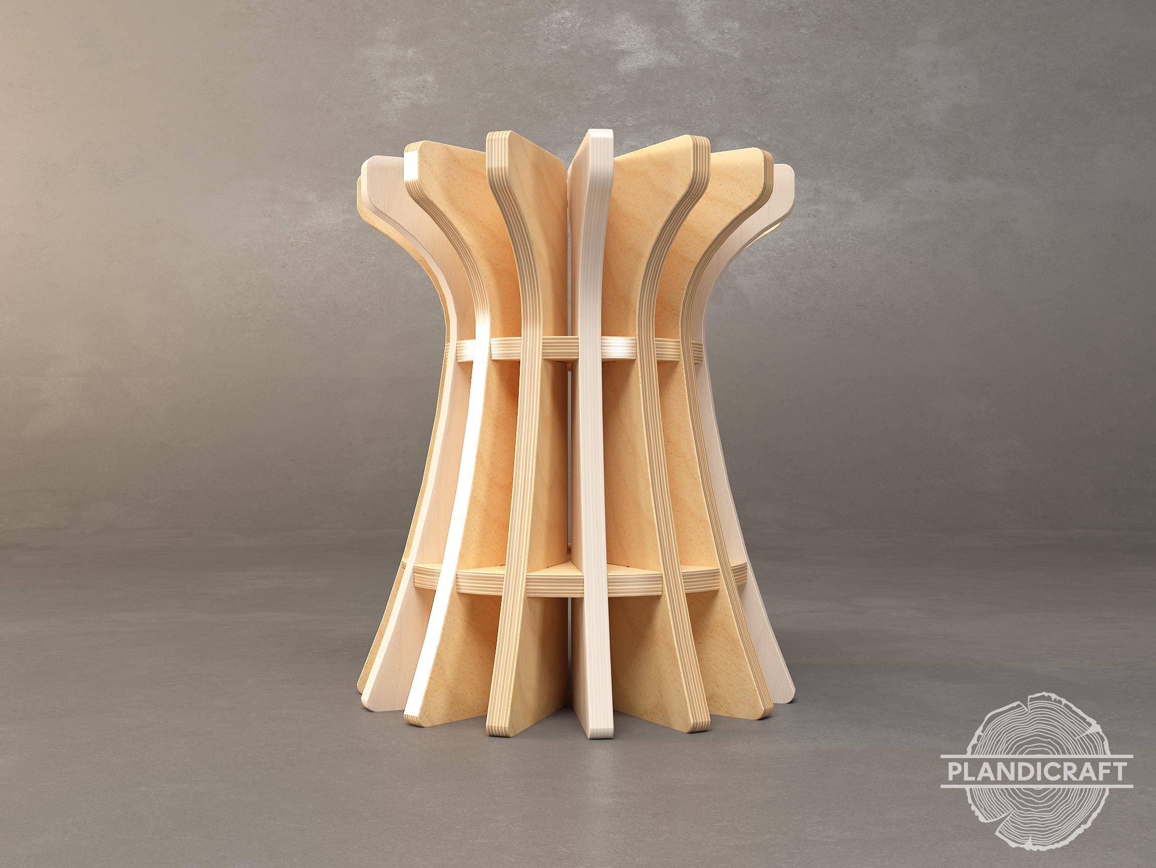 MUSH Parametric Stool Customizable CNC File Dxf Dwg File DIY Furniture ...