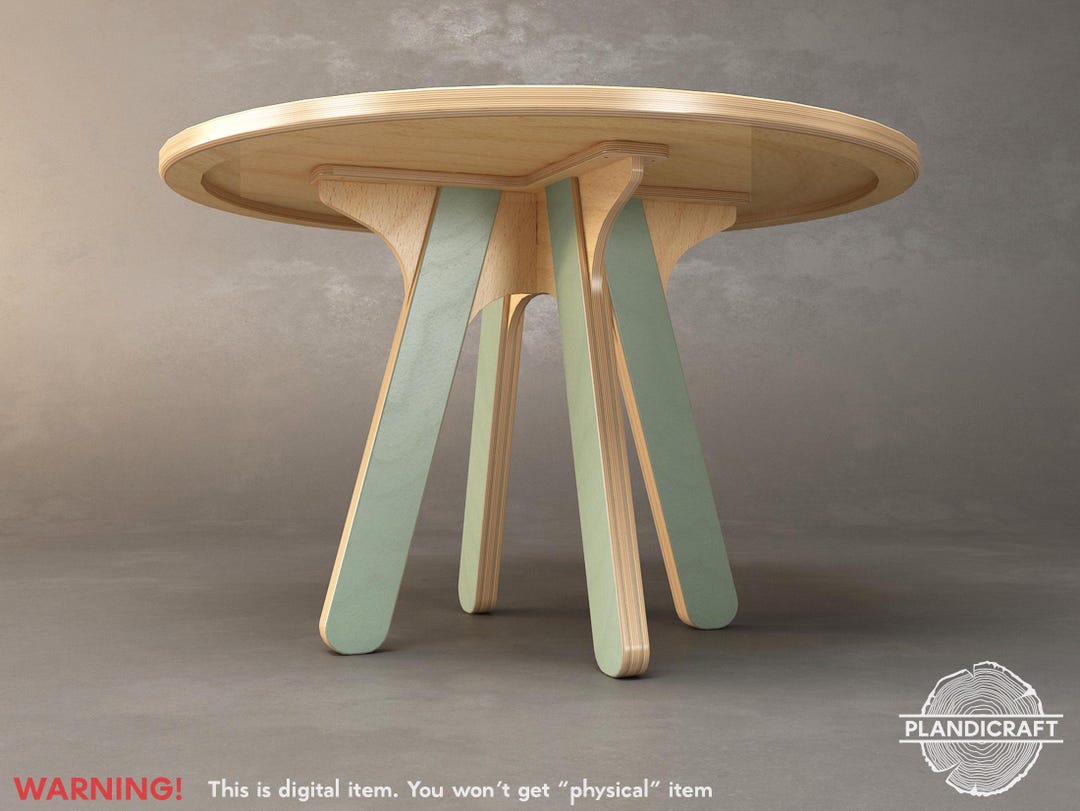 Digital CNC File: COTTON Dining Table | Round Design | Plywood | Table ...