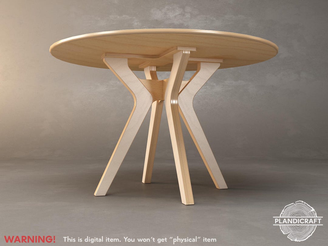 Digital CNC File: PARROT Dining Table | Round Design | Plywood | Table ...