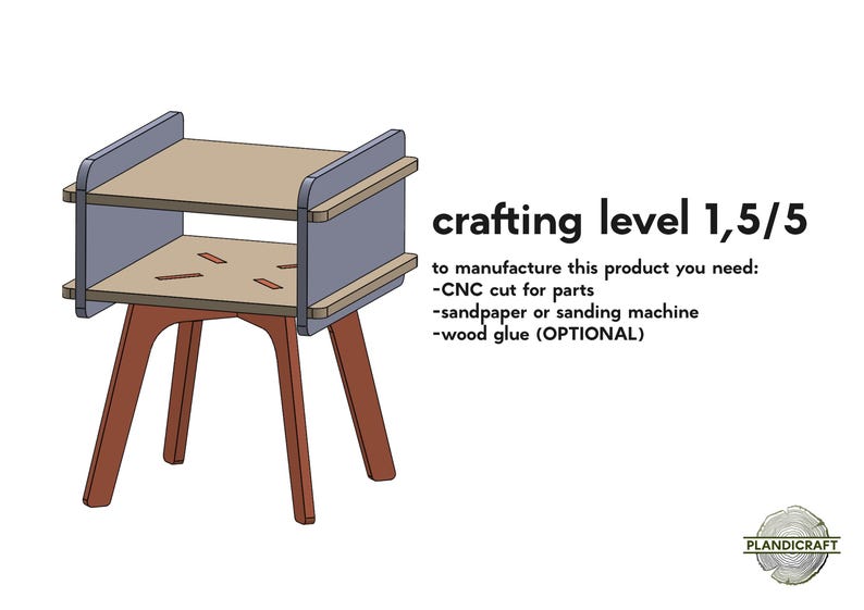 TAAK Nightstand CNC File | 18mm Plywood Bedside Table (digital Item ...
