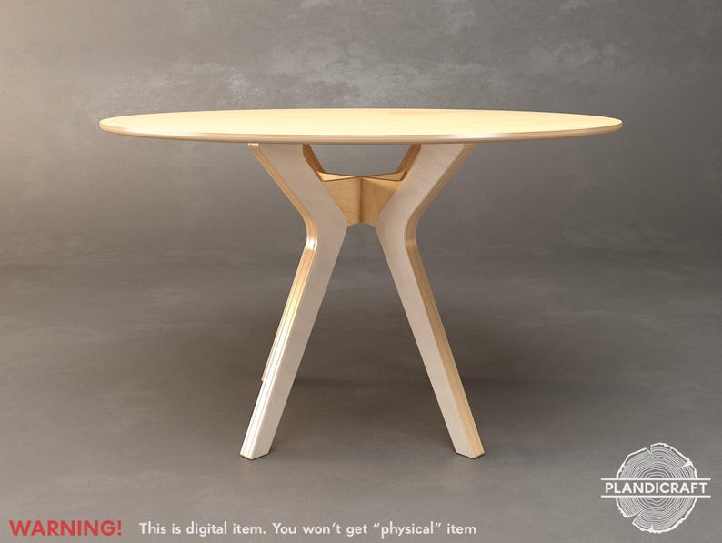 Digital CNC File: PARROT Dining Table | Round Design | Plywood | Table ...