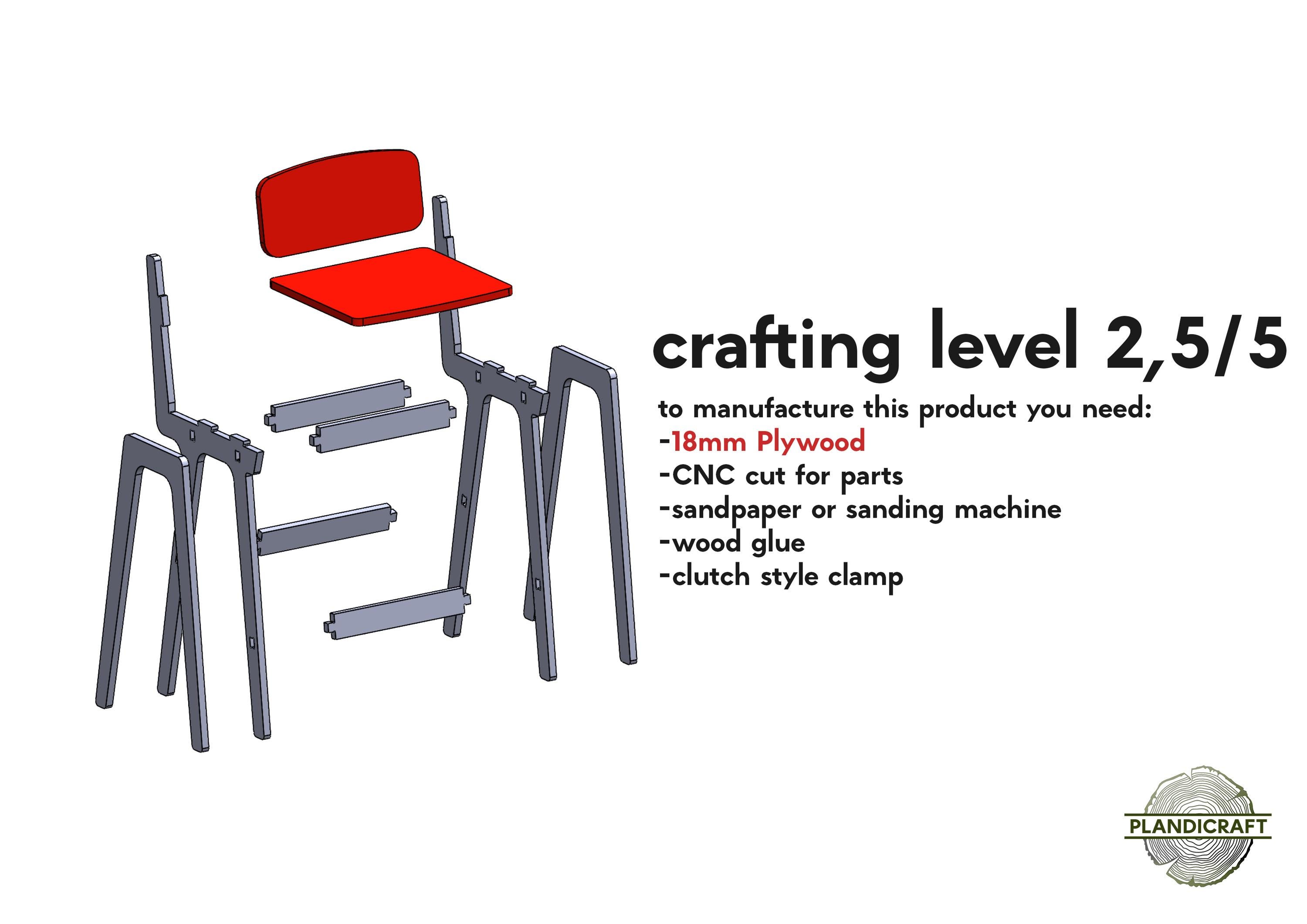 SEDD Bar Stool CNC File: Plywood Counter Stool With Backrest (digital ...