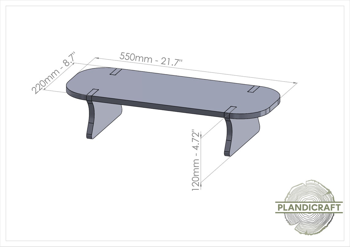 Monitor Stand LALE | Digital File for Cnc Router | CUSTOMIZABLE | Desk ...