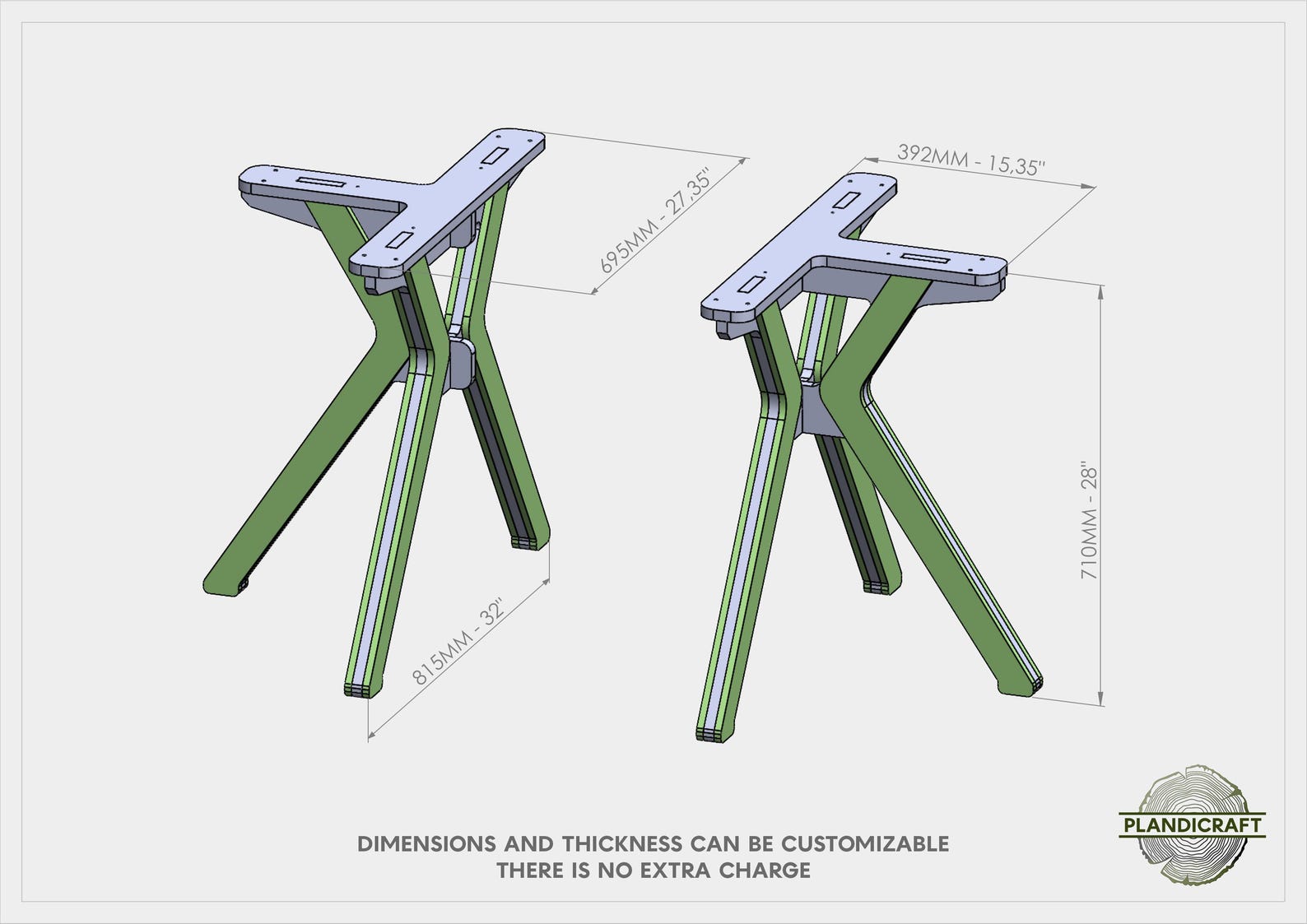 KUGG Table Legs CNC File: Table Trestle Design (digital Item ...