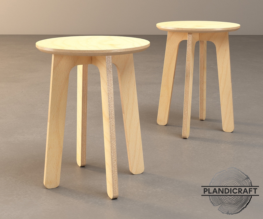 PLUS Stool Customizable Side Table Plant Base CNC File Dxf Dwg STL File - Etsy