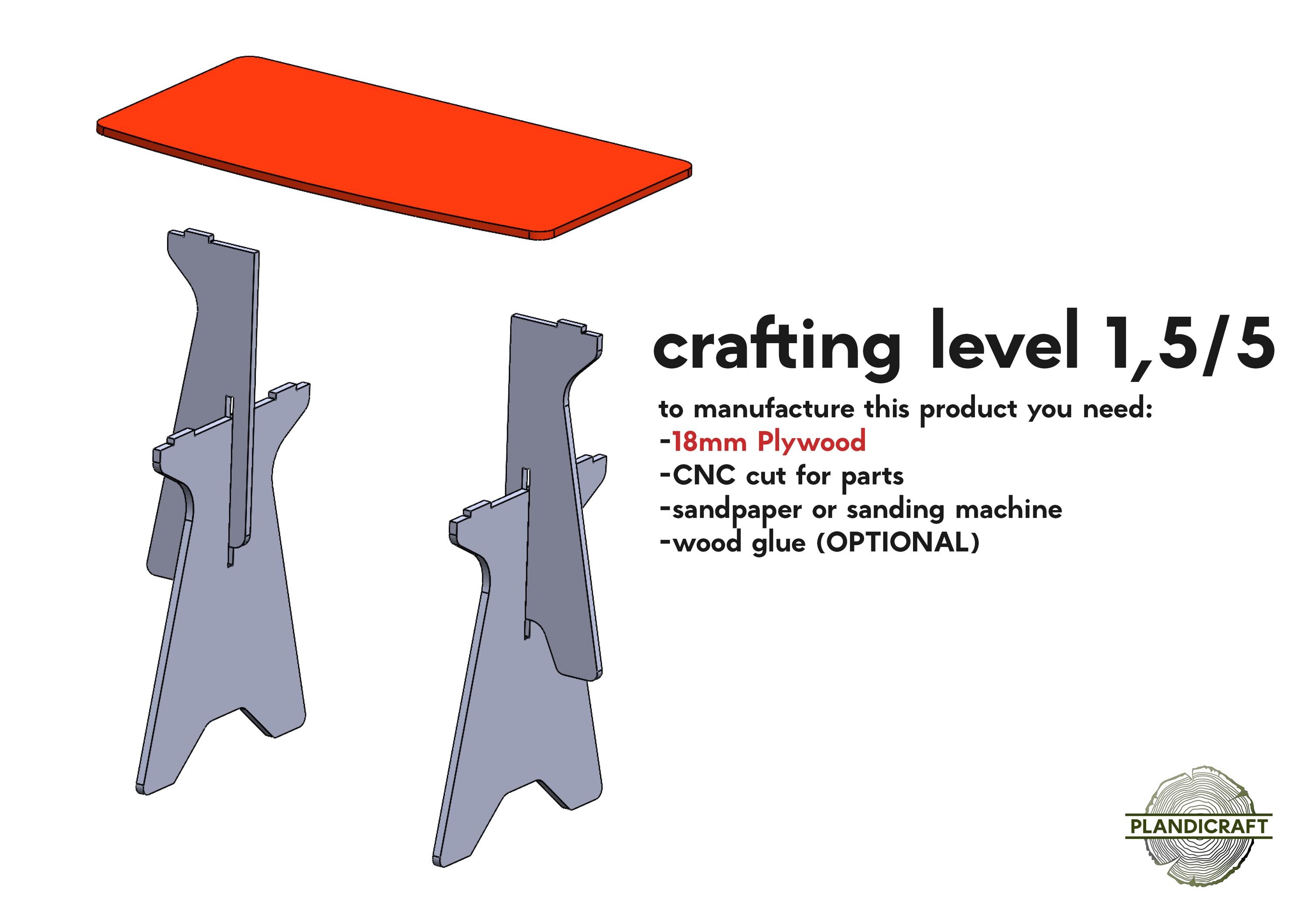 Digital CNC File: SIMPLY2 Flatpack Desk | Office Table Plan ...
