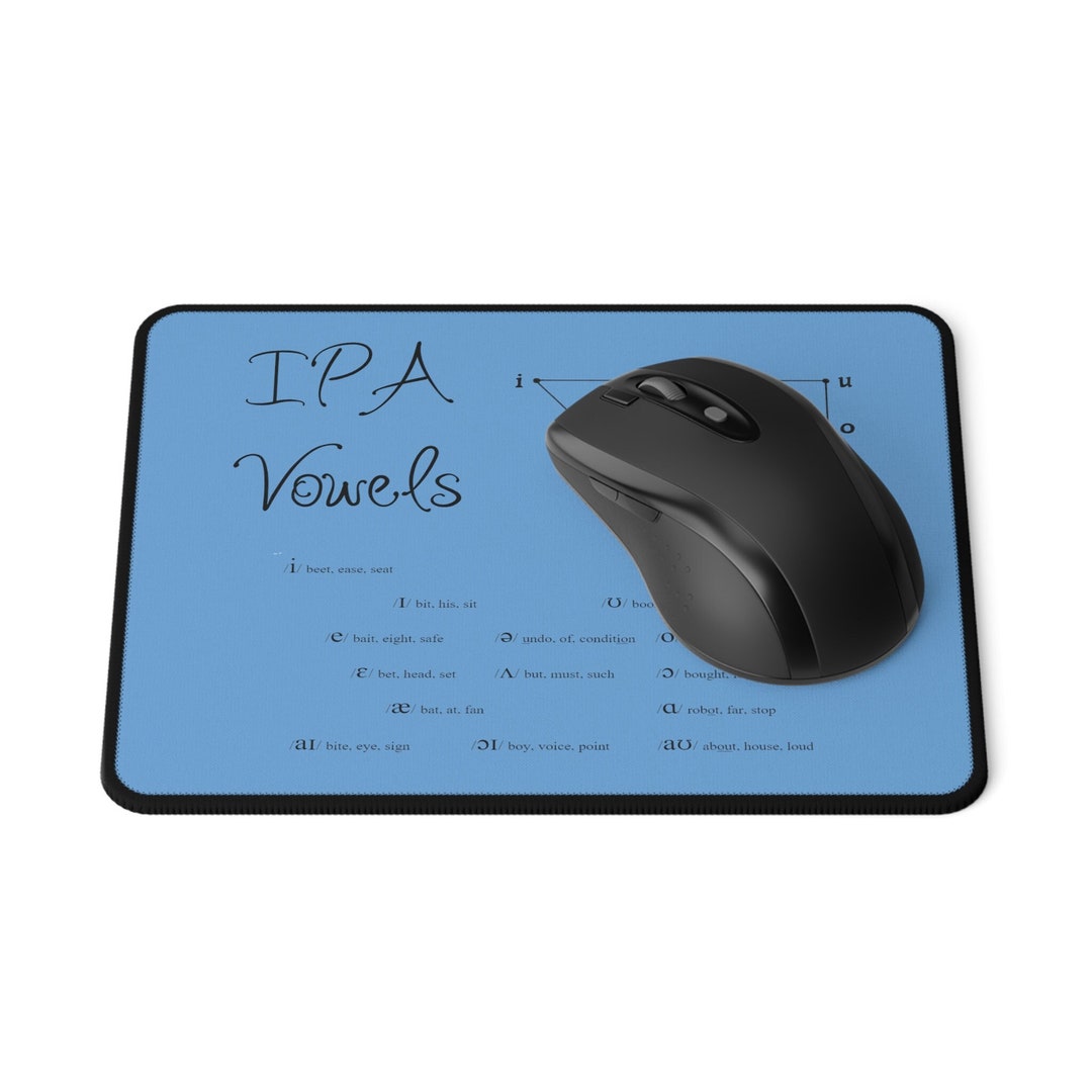 IPA Vowel Chart Non-slip Mouse Pad, Speech Therapy Vowel Cheat Sheet ...