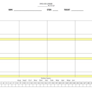 Monthly Speech Language Therapy Data Log, SLP Progress Monitoring, SLPA ...