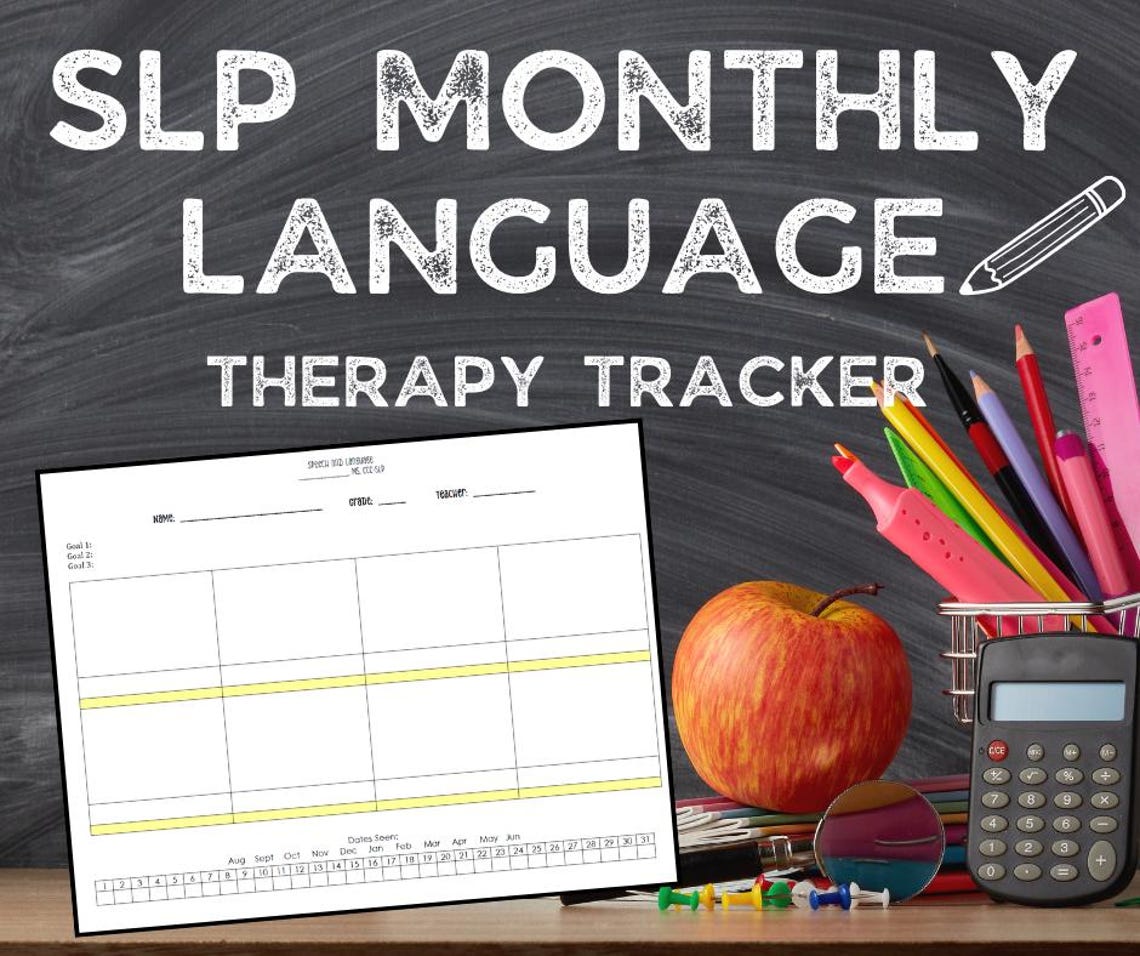 Monthly Speech Language Therapy Data Log, SLP Progress Monitoring, SLPA ...