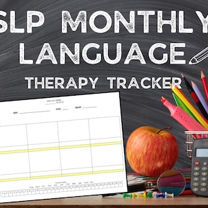 Monthly Speech Language Therapy Data Log, SLP Progress Monitoring, SLPA ...