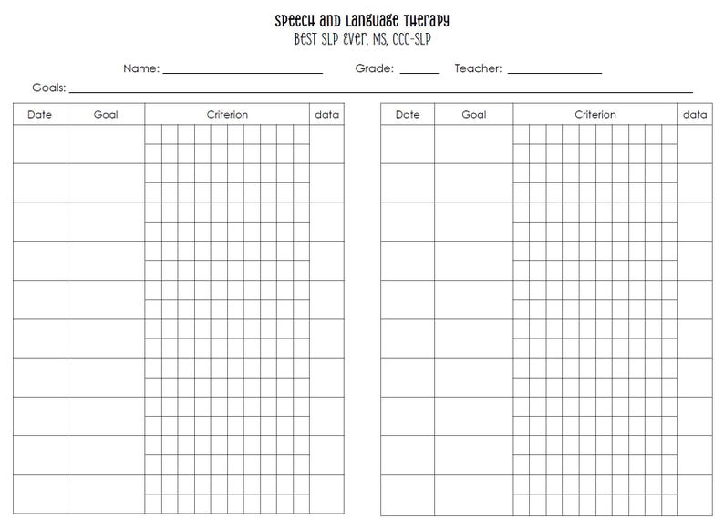 Speech Language Therapy Articulation Data Sheet, Speech Artic Notes ...