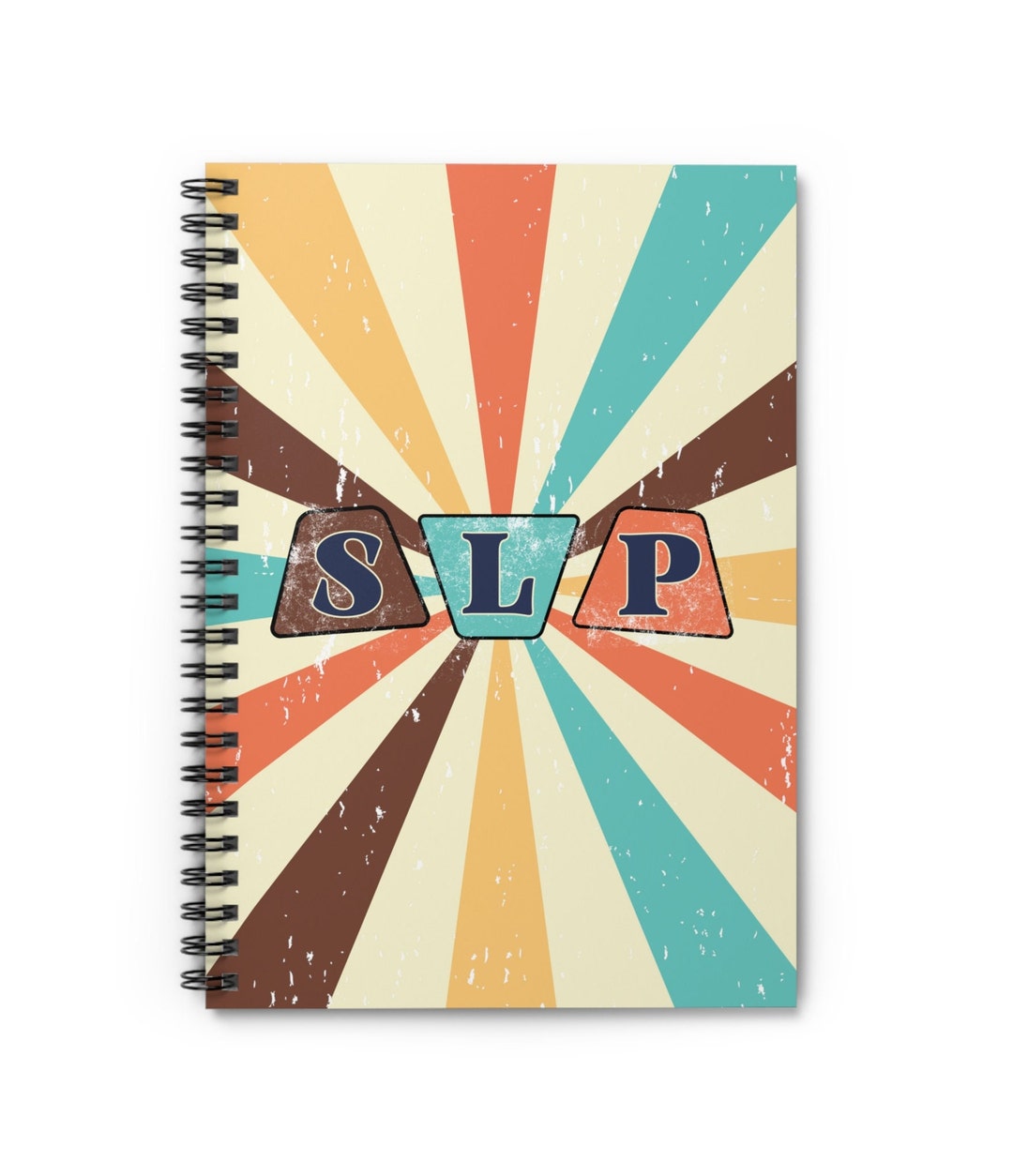 Retro SLP Spiral Notebook 6x8 Ruled, Groovy Speech Therapy Journal, New ...