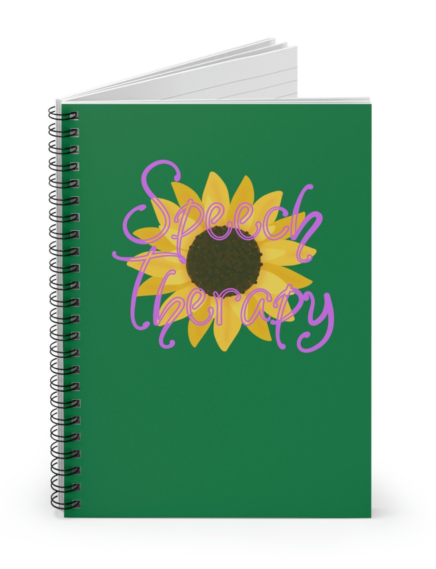 Speech Therapy Sunflower Spiral Notebook 6x8 Ruled, Speech Therapy ...
