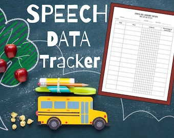 Monthly Speech Language Therapy Data Log, SLP Progress Monitoring, SLPA ...
