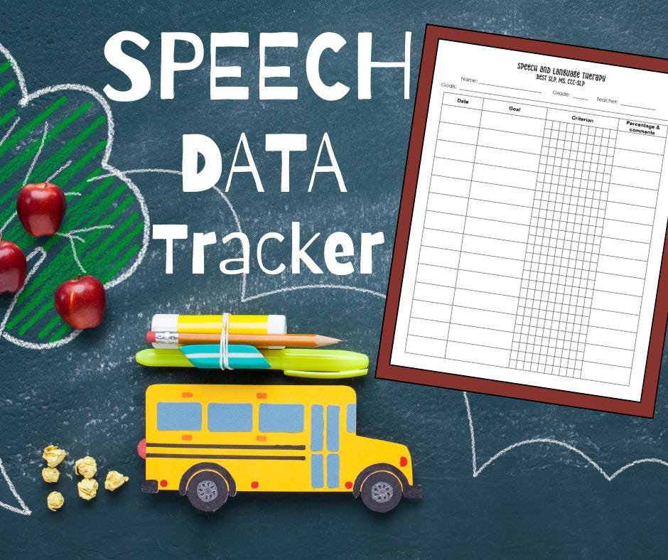 Articulation Speech Language Therapy Data Log, SLP Progress Monitoring ...