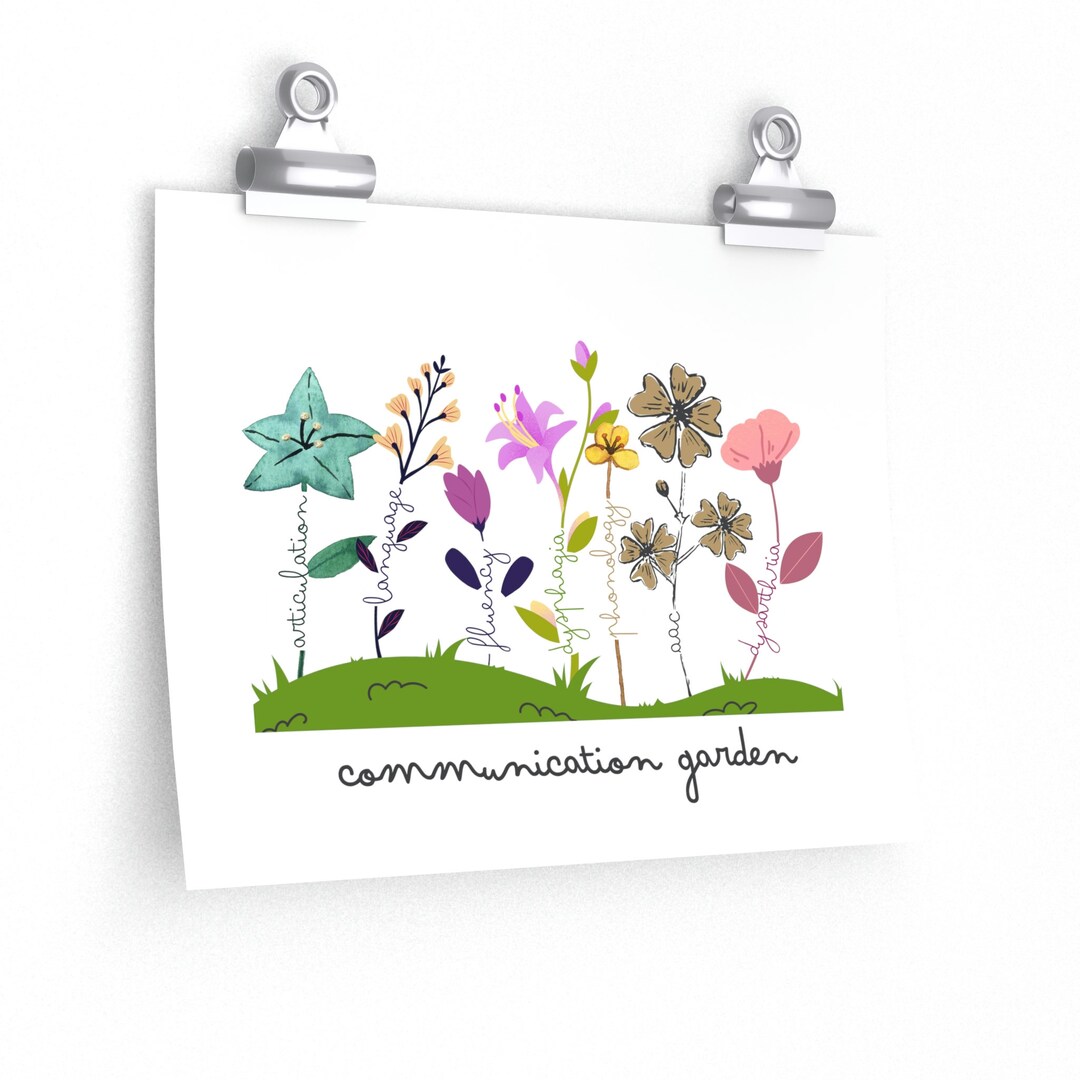 Communication Garden Matte Horizontal Posters, Speech Therapy Garden ...