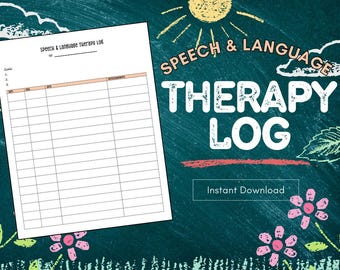 Monthly Speech Language Therapy Data Log, SLP Progress Monitoring, SLPA ...