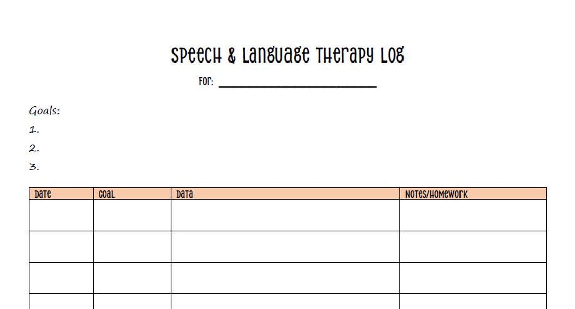 Speech Language Therapy Data Log, Speech Notes, SLP Progress Monitoring ...