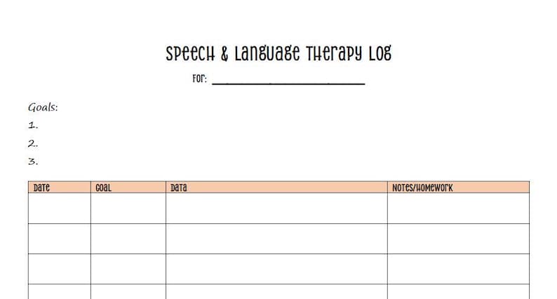 Speech Language Therapy Data Log, Speech Notes, SLP Progress Monitoring ...