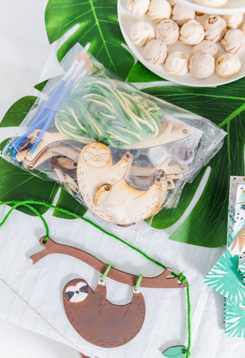 Sloth Birthday Theme Party Box, Sustainable Party Kit & Decor, Jungle ...
