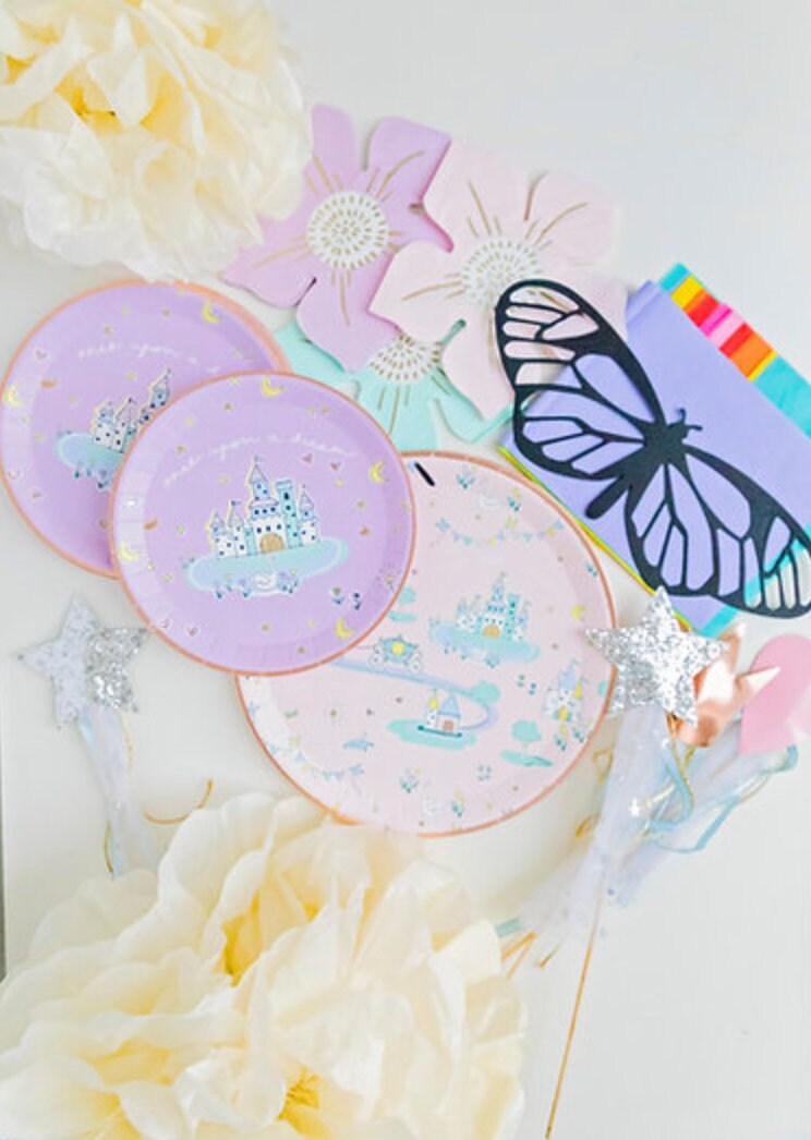 Enchanted Garden Theme Party Box, Princess Castle and Butterflies, Eco ...