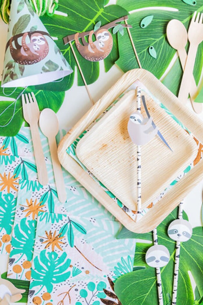Sloth Birthday Theme Party Box, Sustainable Party Kit & Decor, Jungle ...