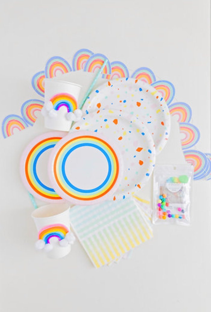 Rainbow Theme Party Box, Rainbow Event Kit and Decorations, Curated ...