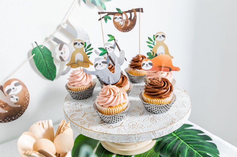 Sloth Birthday Theme Party Box, Sustainable Party Kit & Decor, Jungle ...