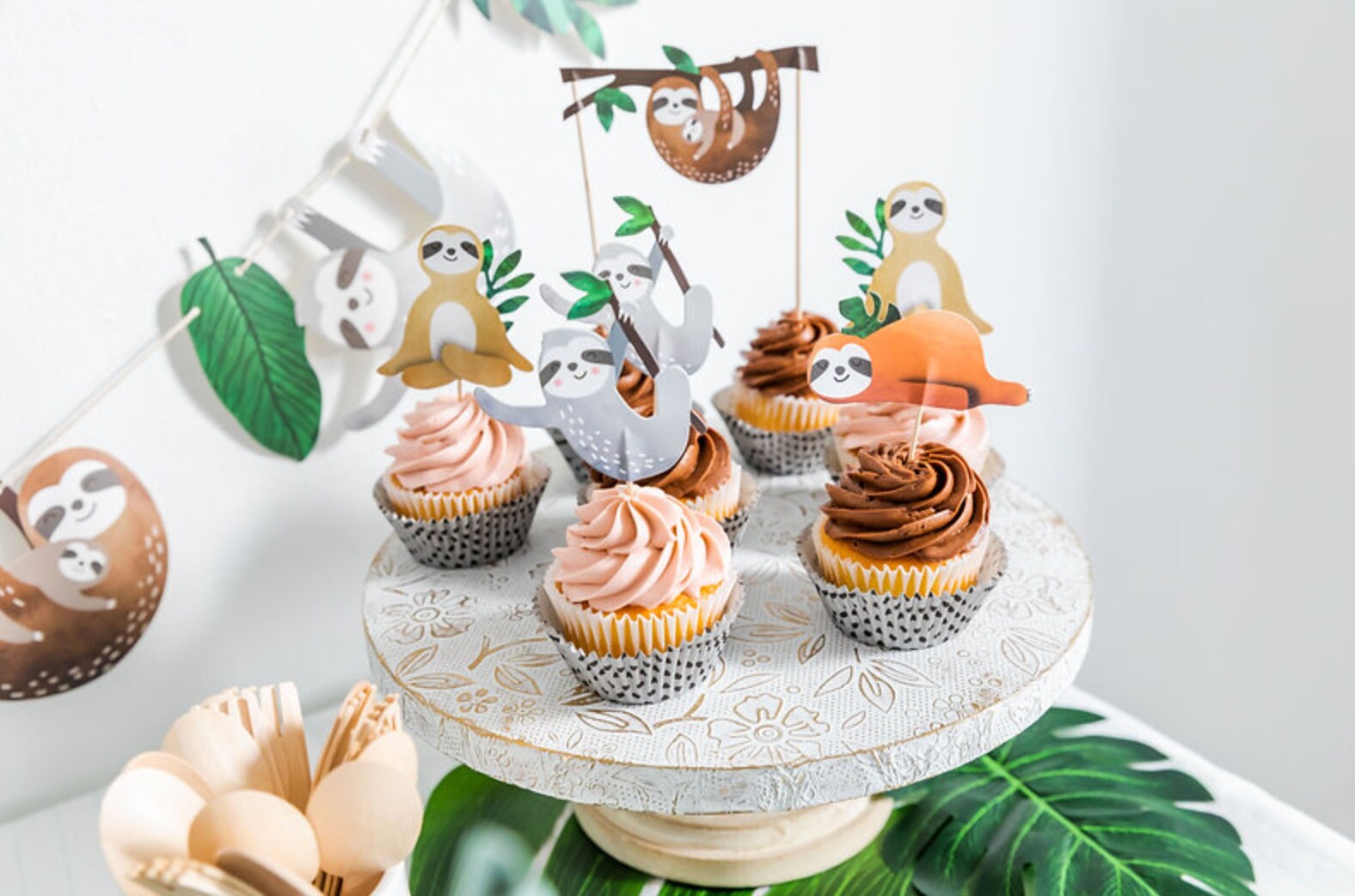 Sloth Birthday Theme Party Box, Sustainable Party Kit & Decor, Jungle ...